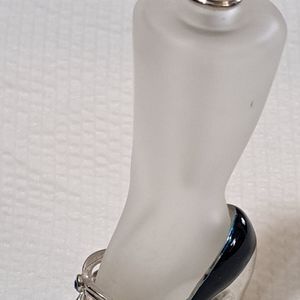 Other | Vintage Frosted Glass Midnight Blue Enamel High Heel Shoe ...